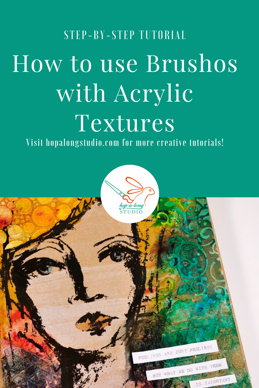 Mixed Media Textures Using Brushos - Hop-A-Long Studio
