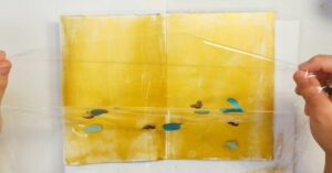 How to Create Unique Art Journal Backgrounds with Plastic Wrap - Hop-A ...